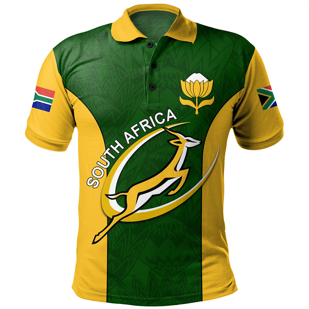 South Africa Polo Shirt Rugby Protea Flower