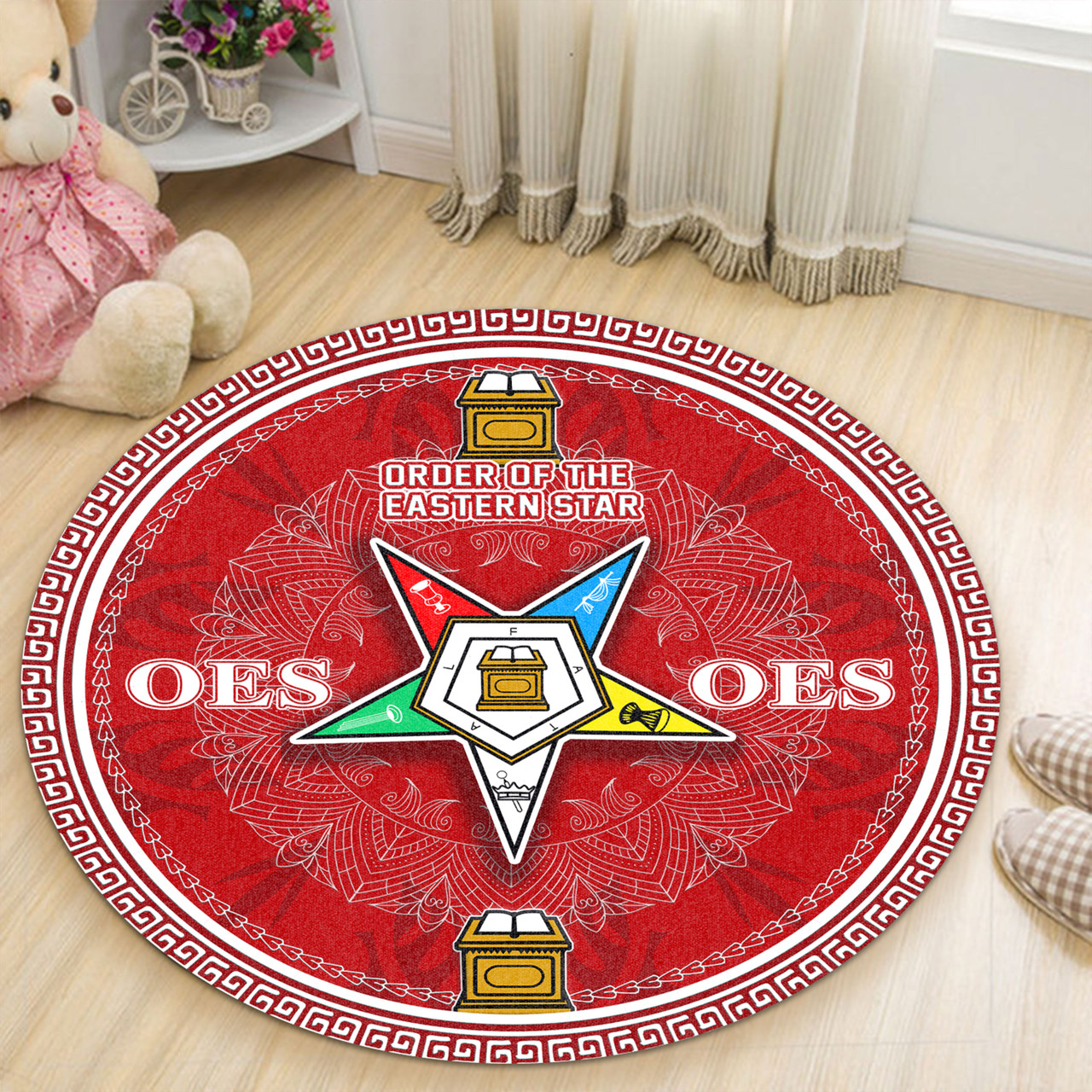 Order of the Eastern Star Round Rug Lovene