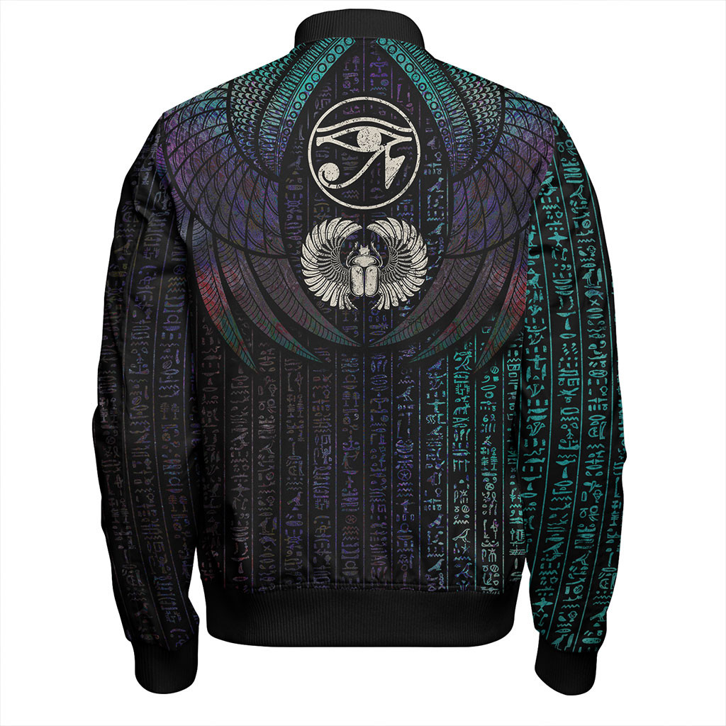 Egyptian Zipper Bomber Jackets Symbols Pattern Art