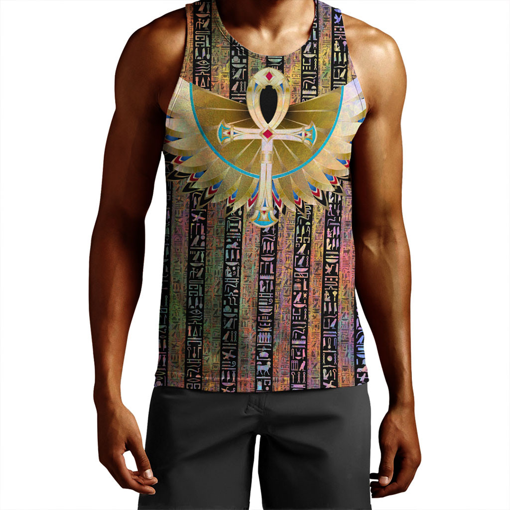 Egyptian Tank Top Symbols Pattern Art Design