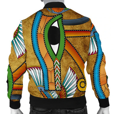 Egyptian Zipper Bomber Jacket - African Patterns Egyptian Hieroglyphics ...