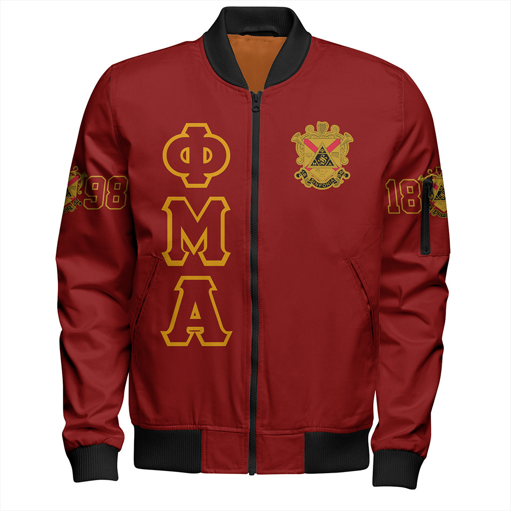Phi Mu Alpha Sinfonia Zipper Bomber Jacket Letter Color