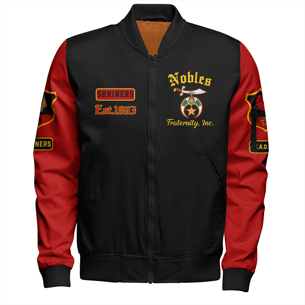 Shriners Zipper Bomber Jacket AEAONMS Graphic Style