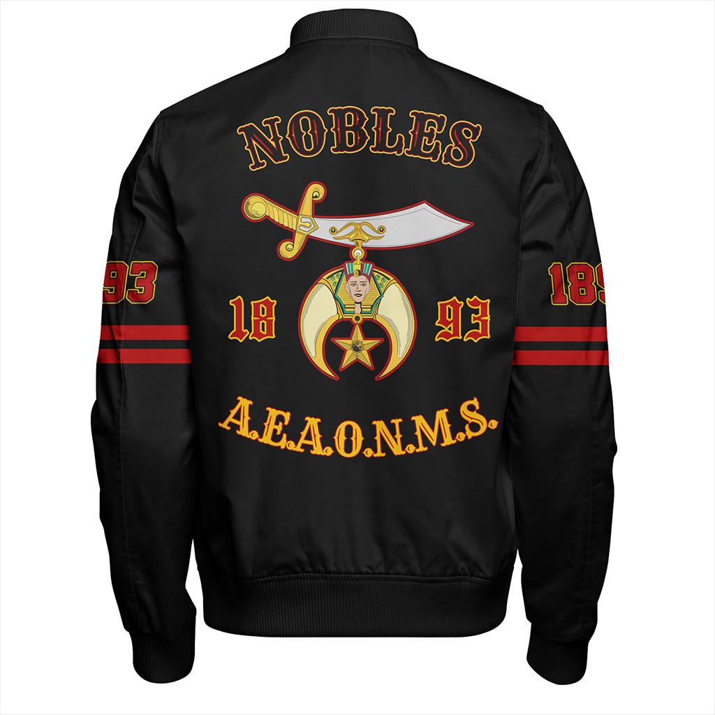 Shriners Zipper Bomber Jacket Nobles Letter