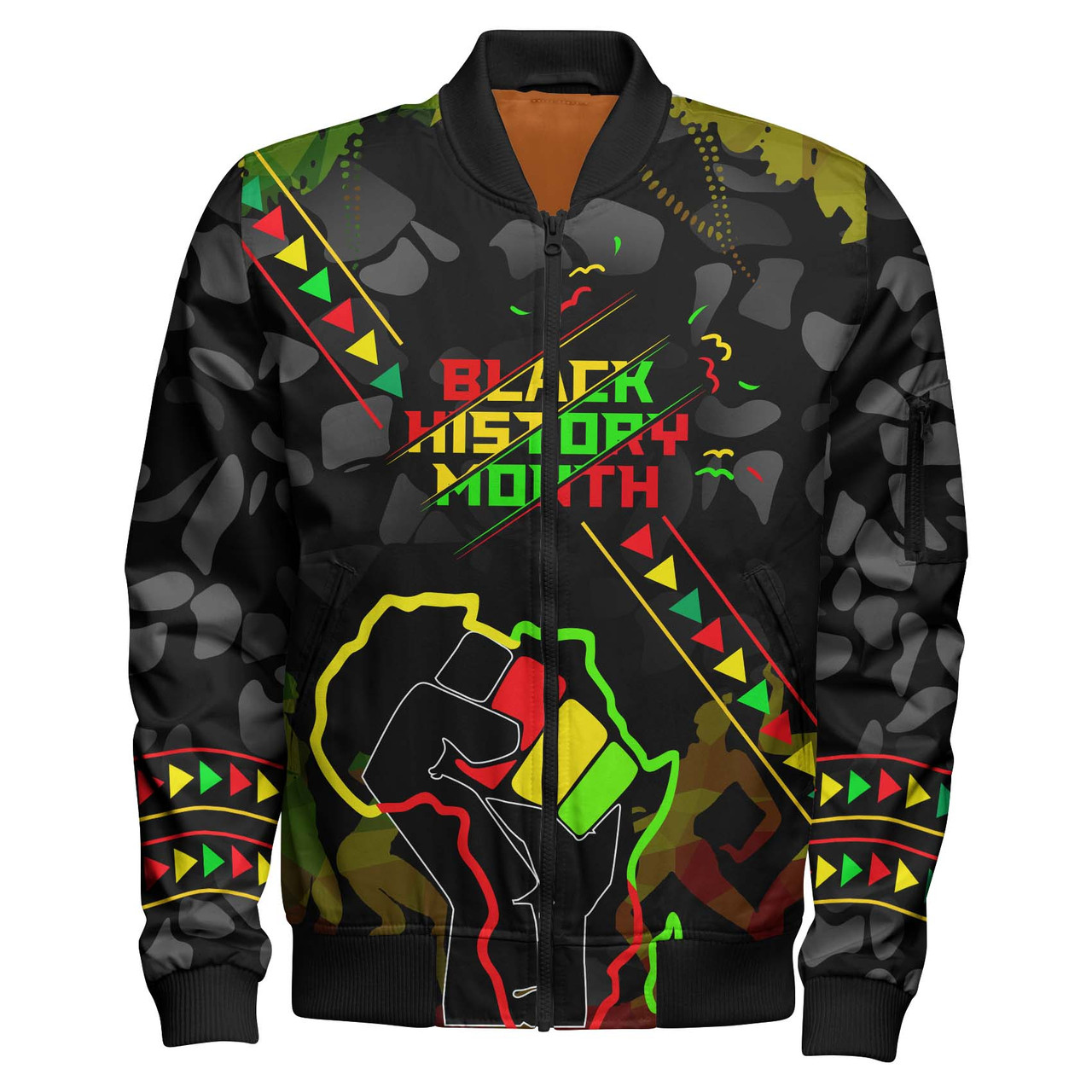 Black History Zipper Bomber Jacket - Custom Harlem Renaissance Pride ...