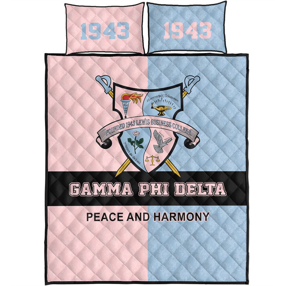 Gamma Phi Delta Quilt Bed Set Haft Style