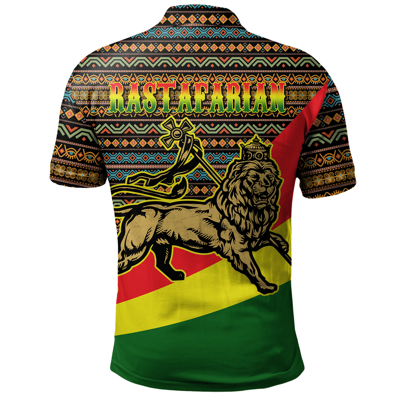 Ethiopia Polo Shirt Adinkra Rastafarian King Reggae