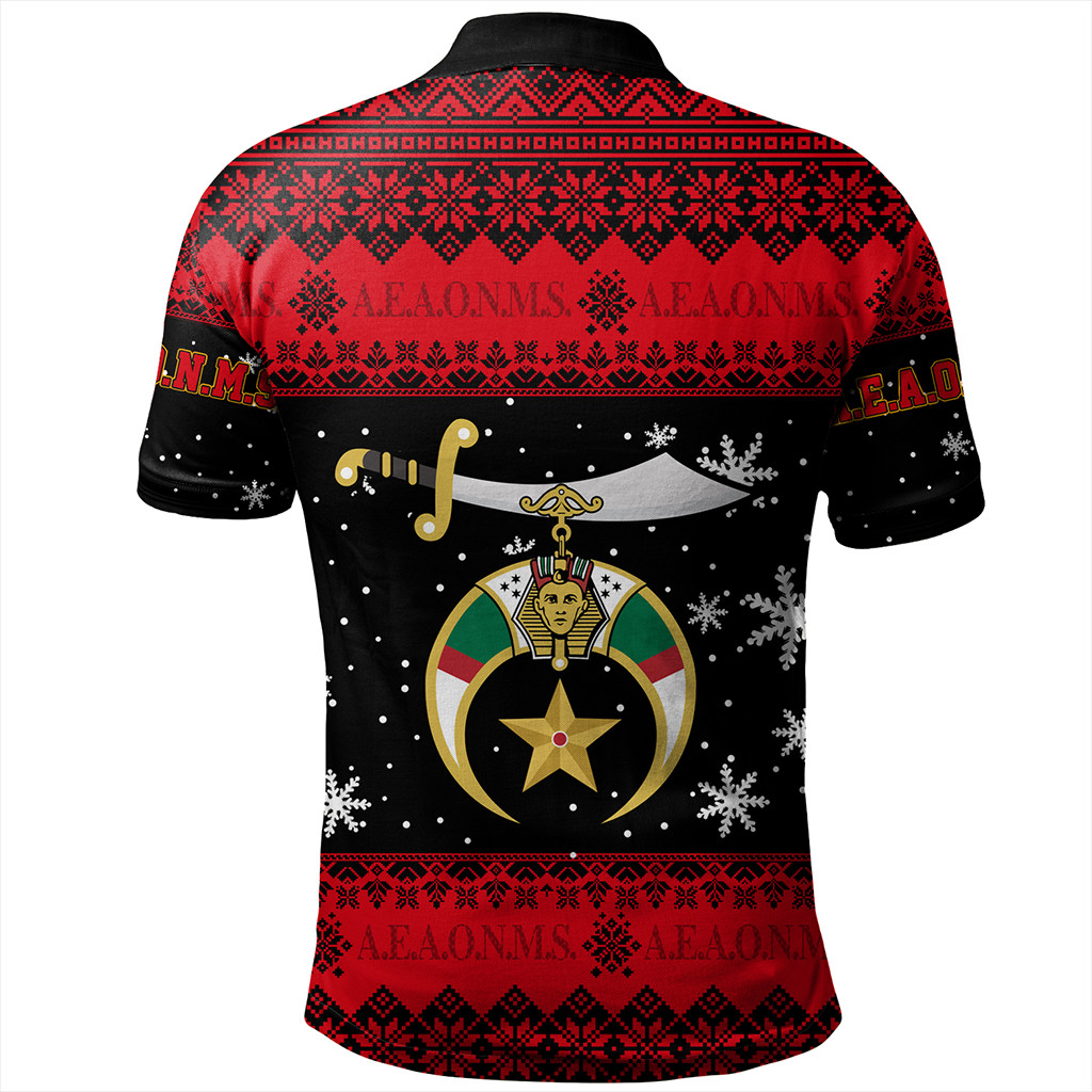 Prince Hall Shriners Polo Shirt Christmas Symbols Design