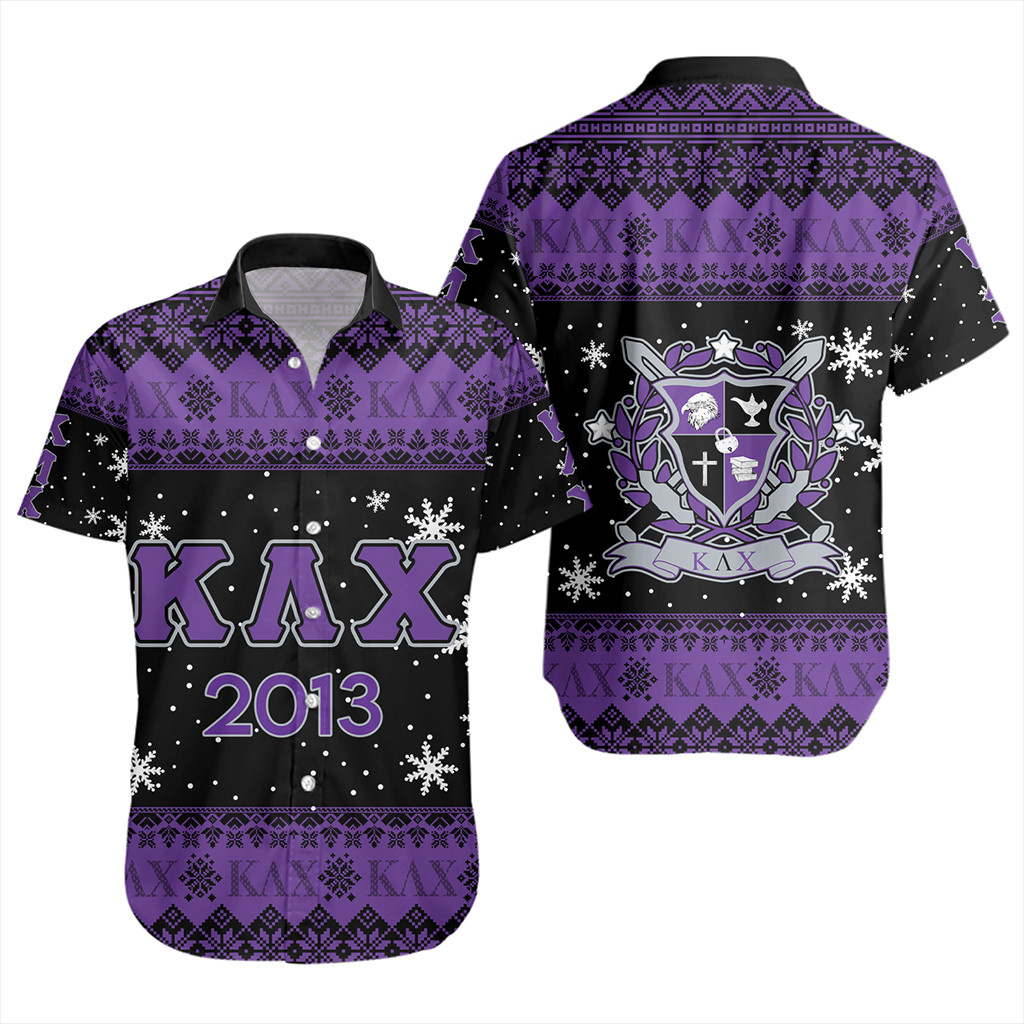 Kappa Lambda Chi Short Sleeve Shirt Christmas Symbols Design