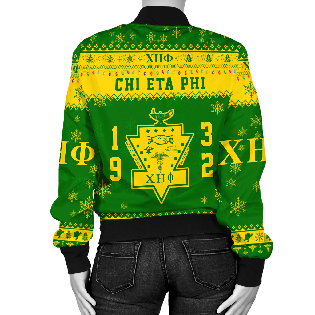 Chi Eta Phi Bomber Jacket Christmas Style Pattern