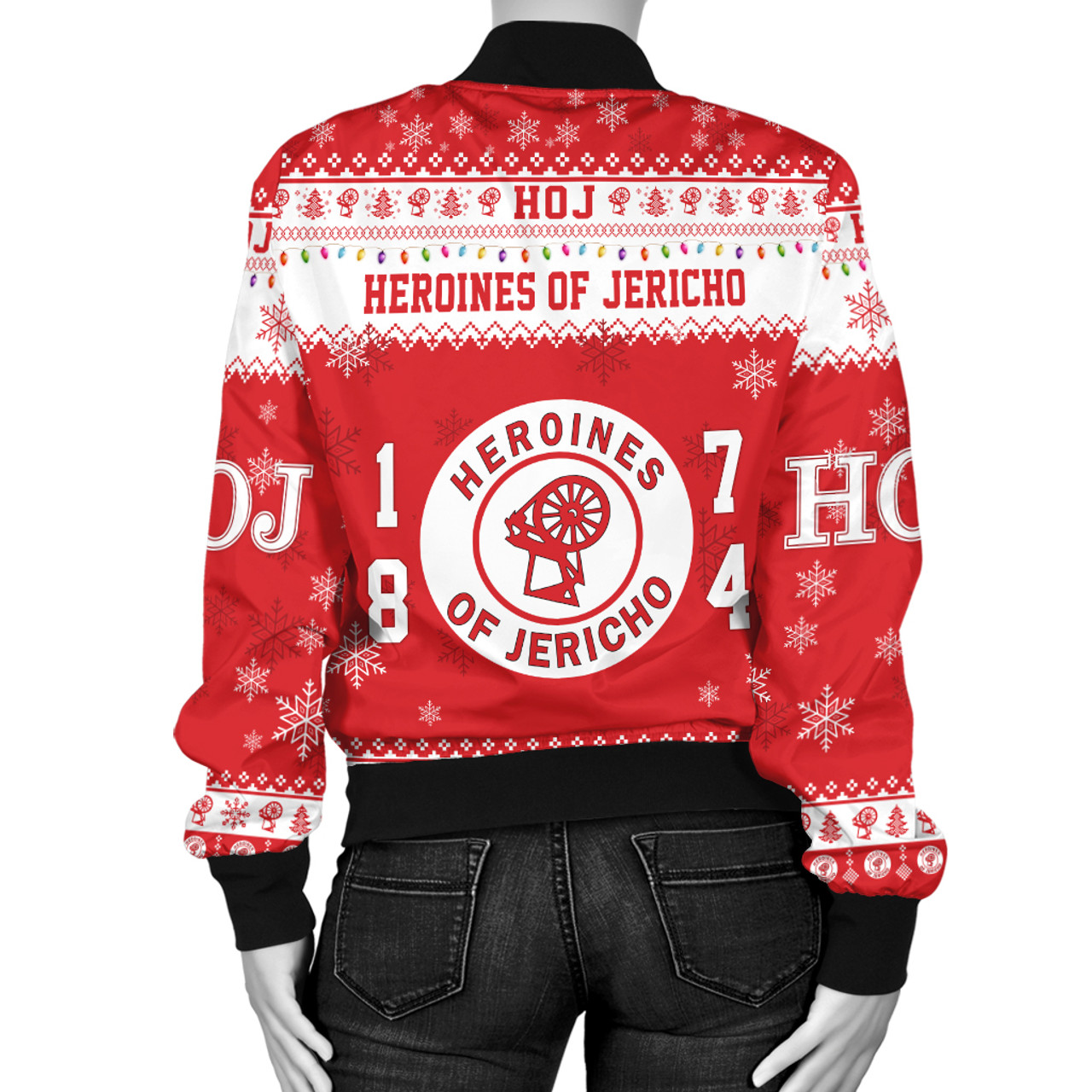 Heroines of Jericho Bomber Jacket Christmas Style Pattern