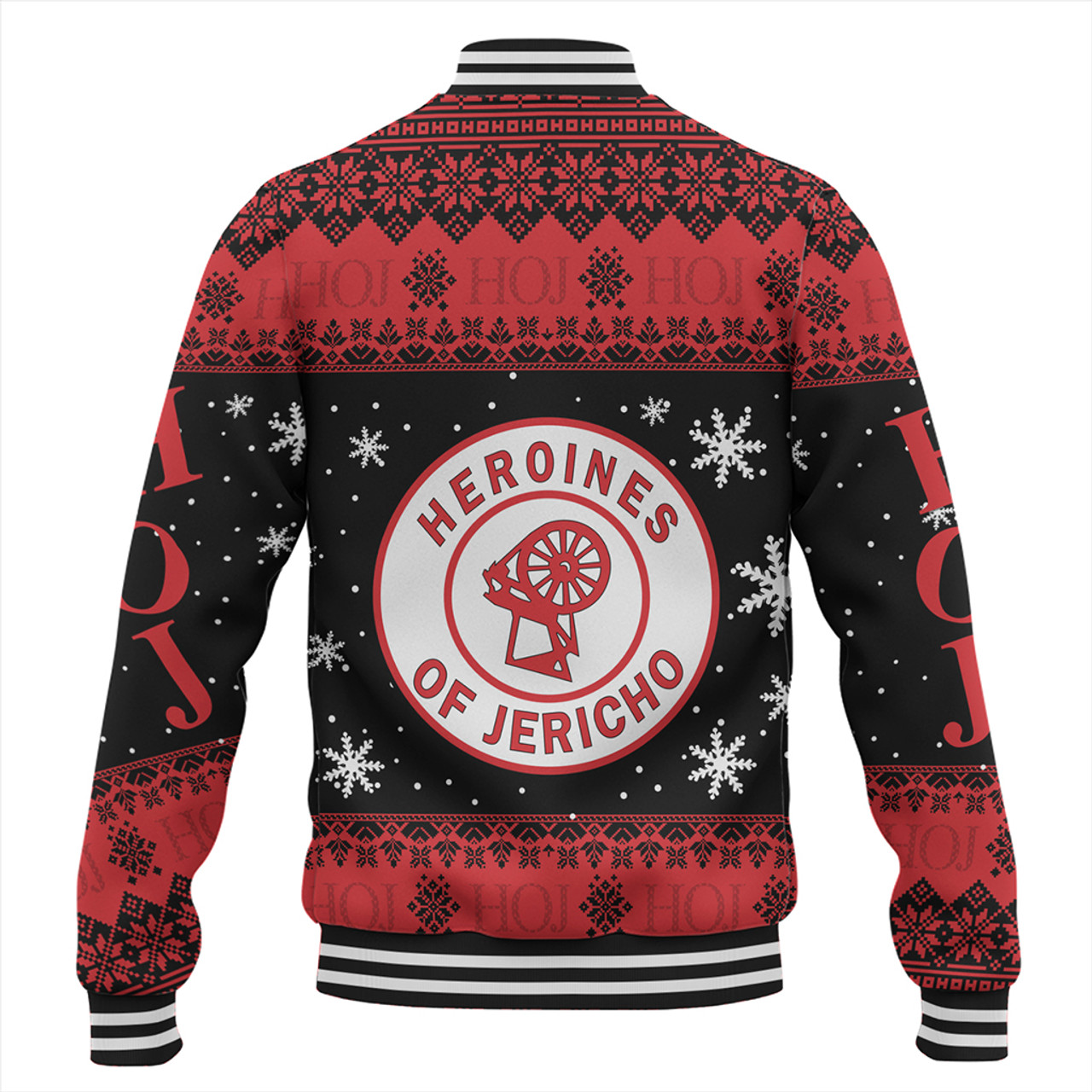 Heroines of Jericho Baseball Jacket Christmas Symbols Design