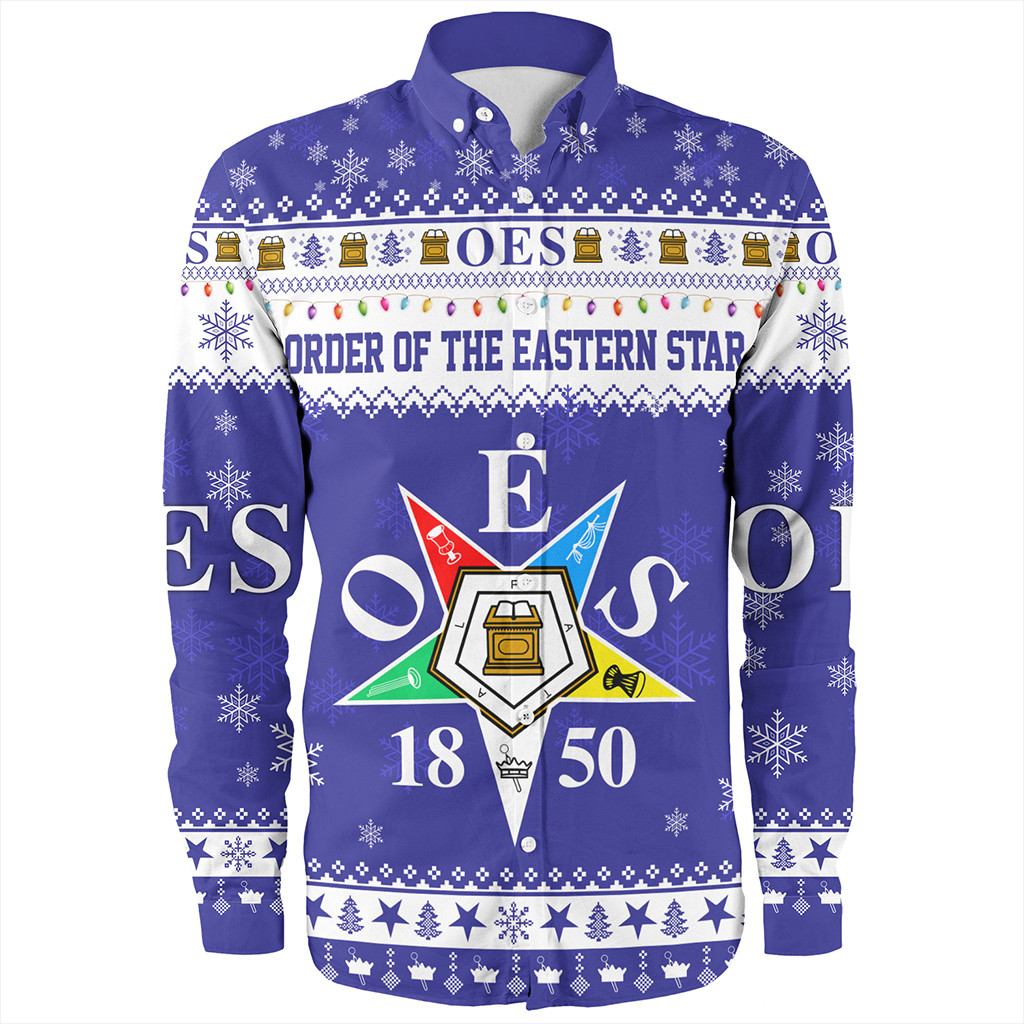 Order of the Eastern Star Long Sleeve Shirt Christmas Style Pattern