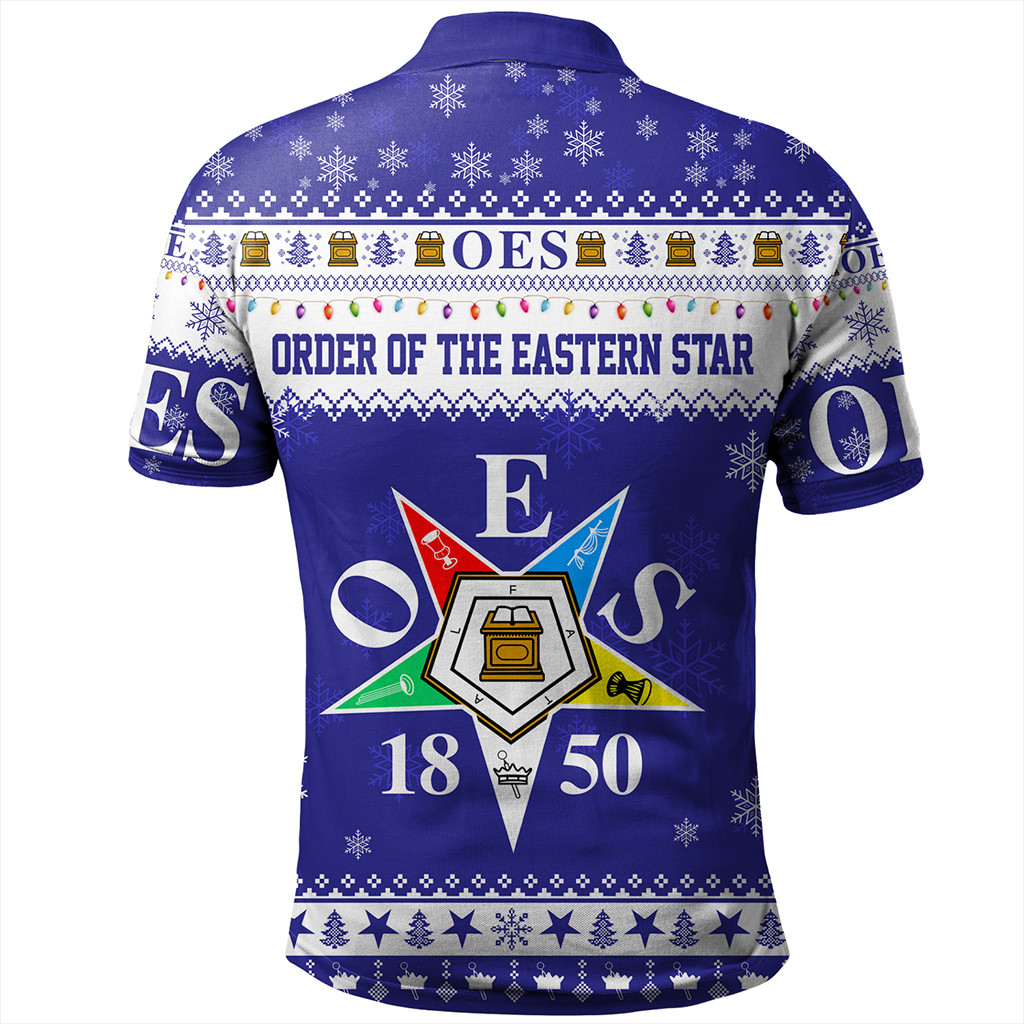 Order of the Eastern Star Polo Shirt Christmas Style Pattern