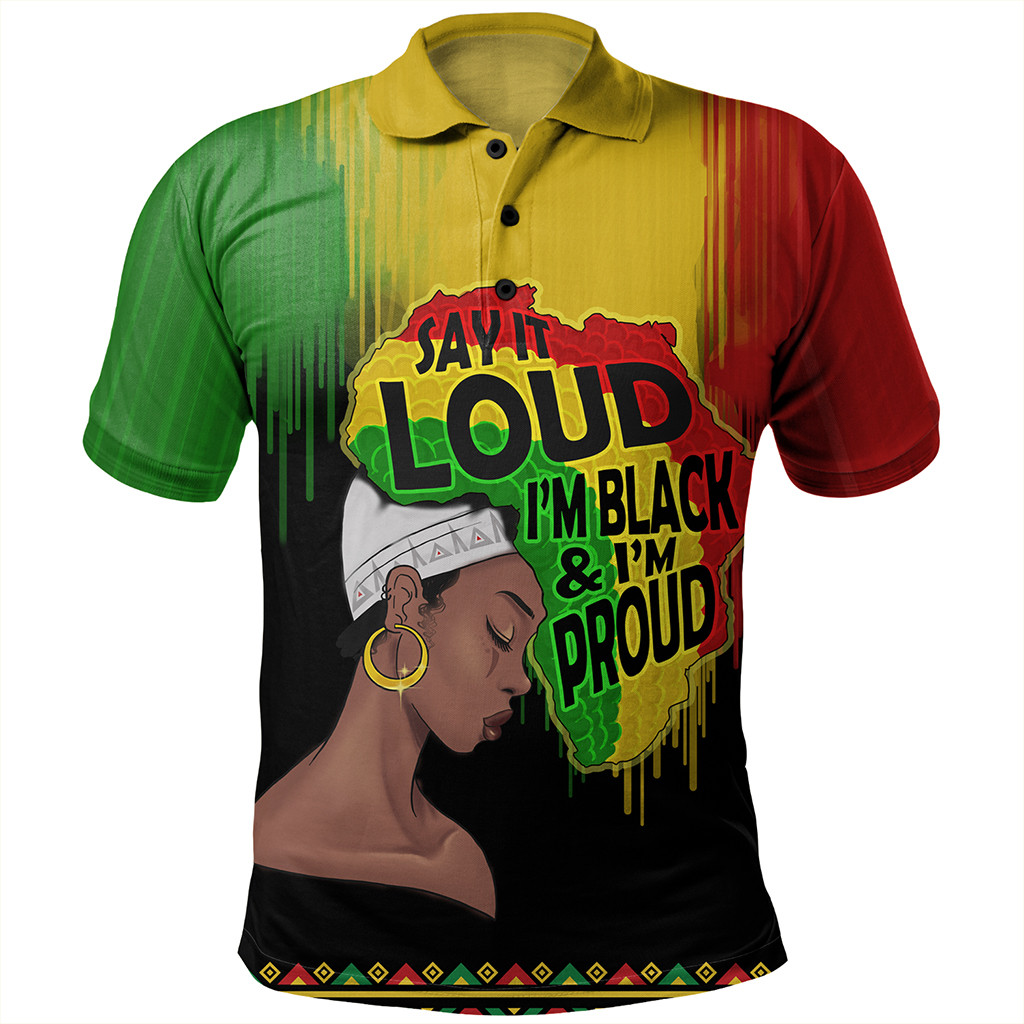 Black History Polo Shirt Dreadlock Map