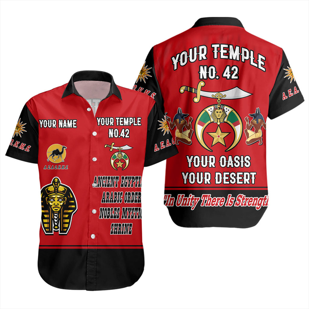 Prince Hall Shriners Short Sleeve Shirt Custom Nobles Mystic Shrine Pharaoh