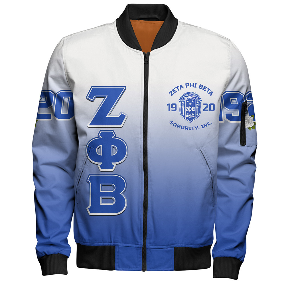 Zeta Phi Beta Zipper Bomber Jacket Gradient