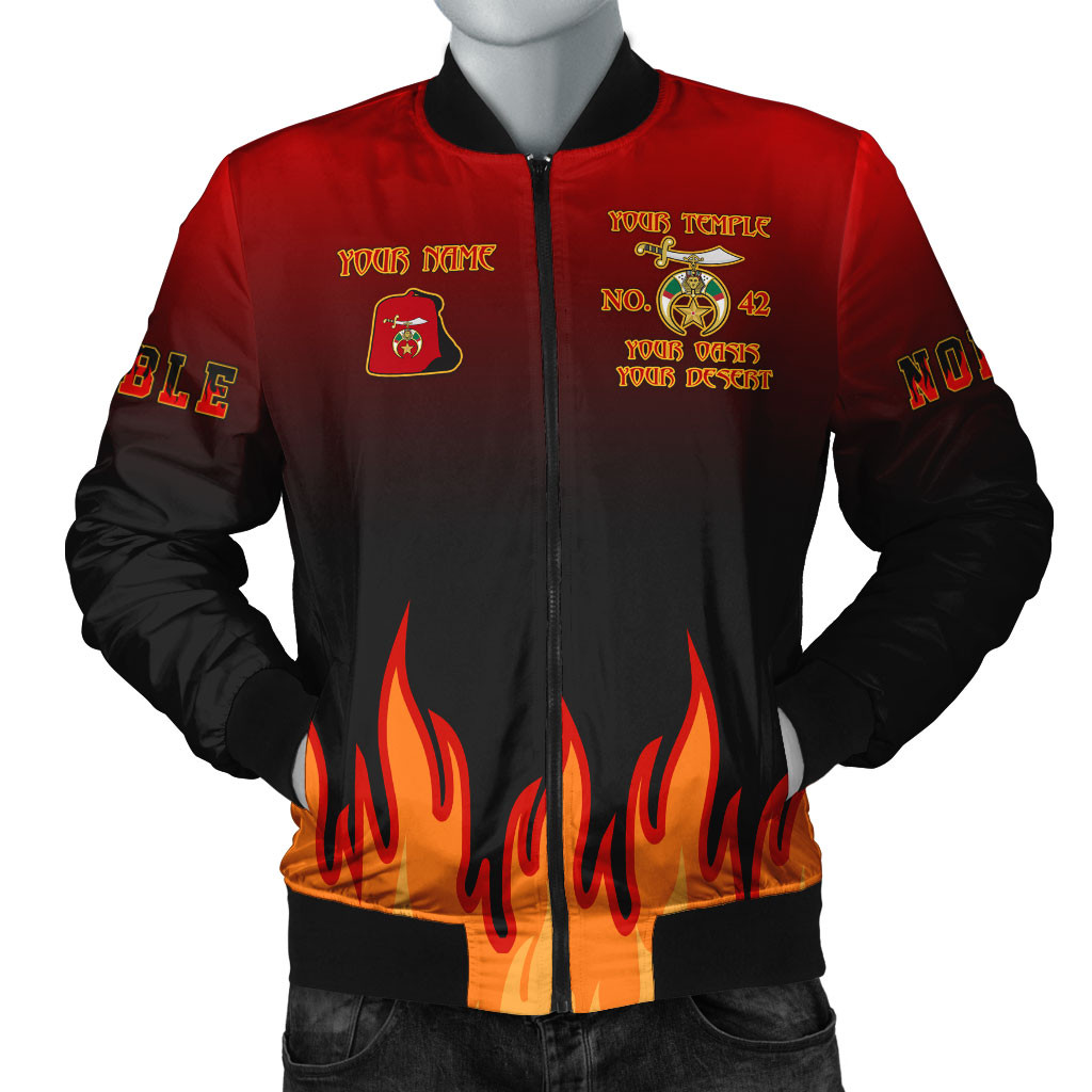 Prince Hall Shriners Bomber Jacket Custom Noble Flame Of The Oasis