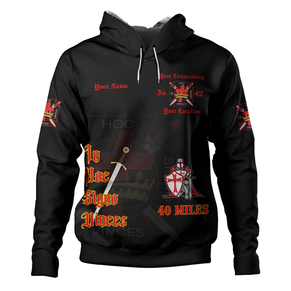Prince Hall York Rite Hoodie Custom Knight Templar Sword & Cross ...