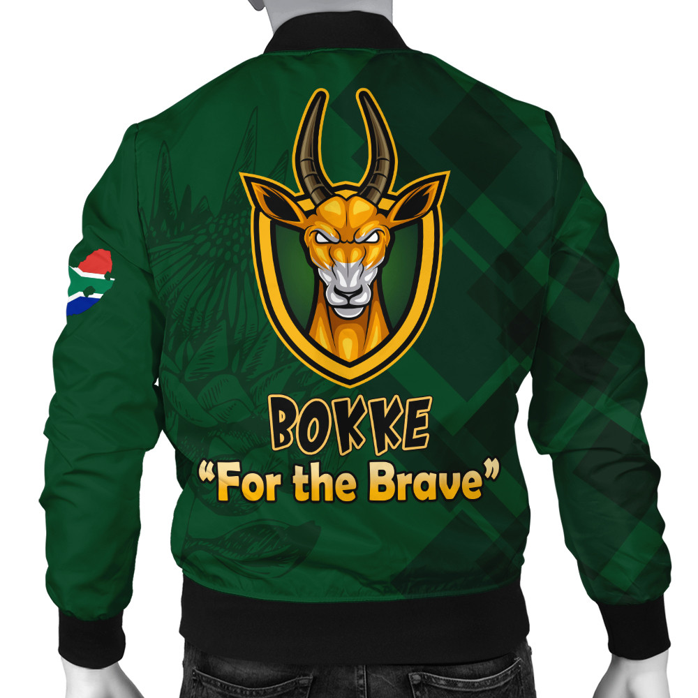 South Africa Bomber Jacket Bokke For the Brave Abstract Background Style