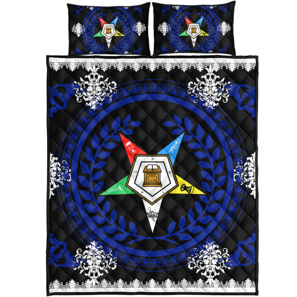 Order of the Eastern Star Quilt Bed Set Floral Circle
