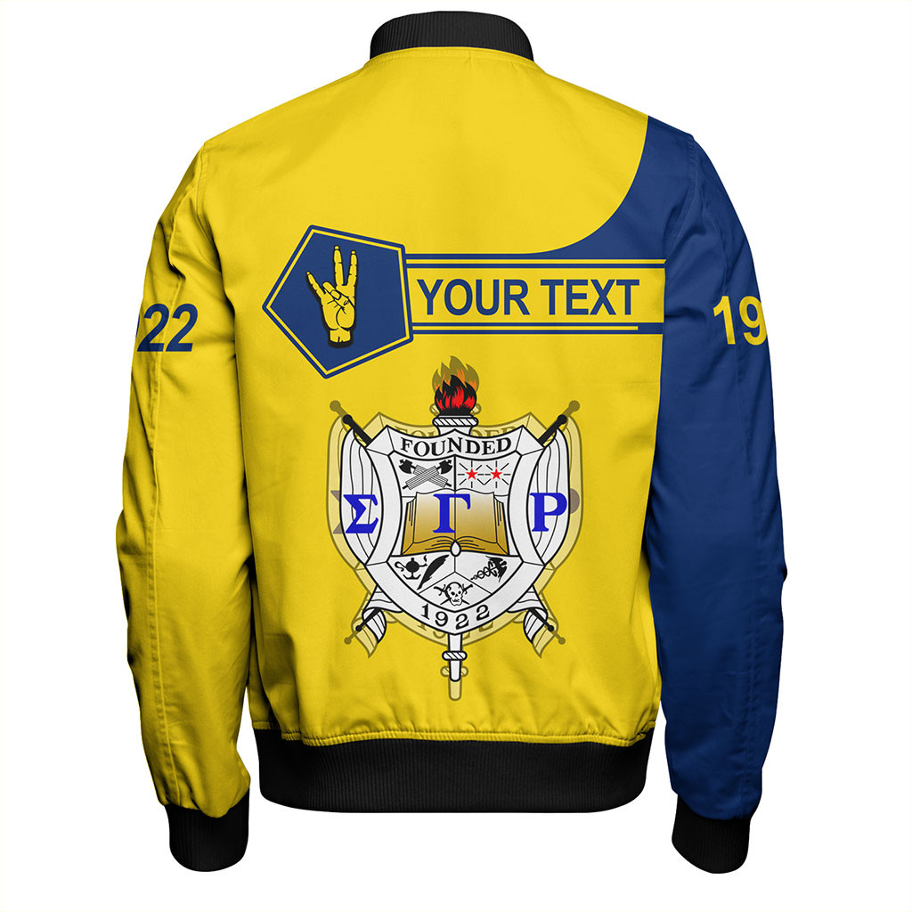 Sigma Gamma Rho Zipper Bomber Jacket Custom Simple Style