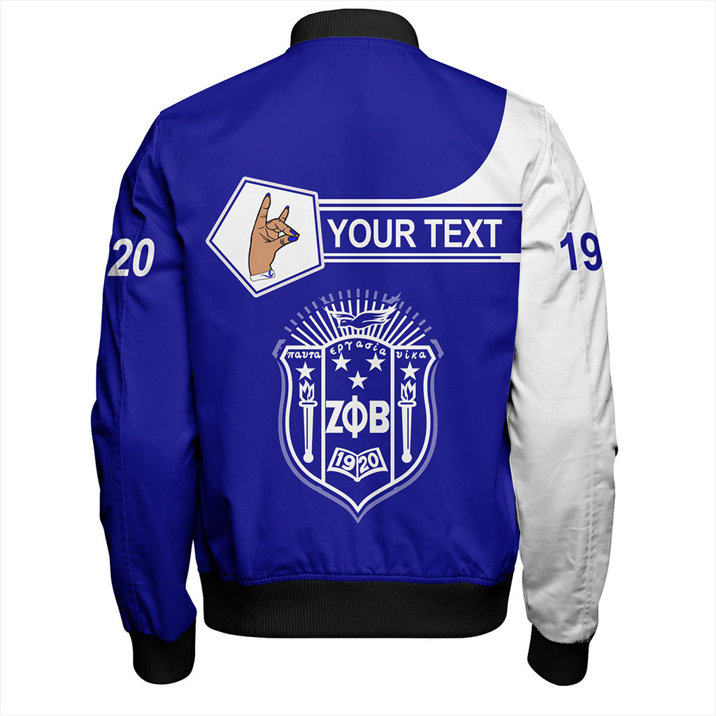 Zeta Phi Beta Zipper Bomber Jacket Custom Simple Style