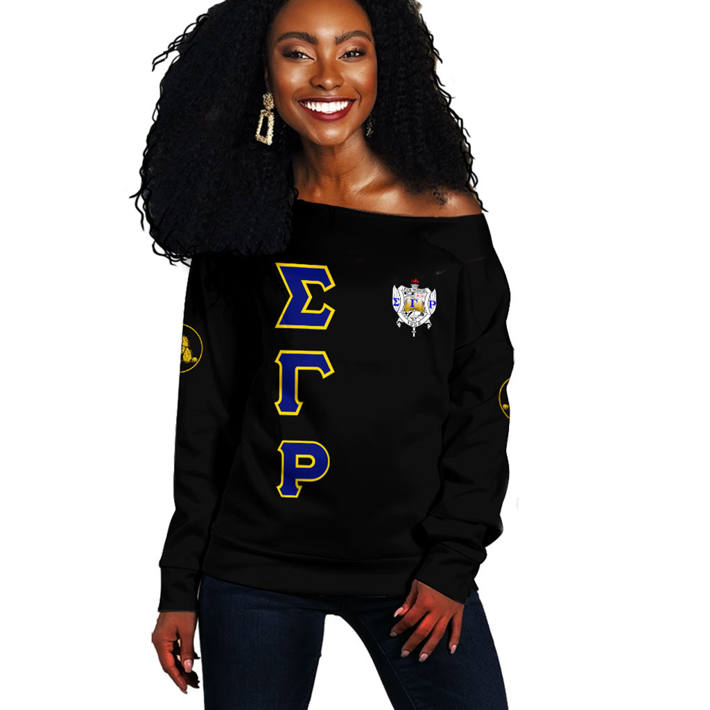 Sigma Gamma Rho Off Shoulder Sweatshirt Letter