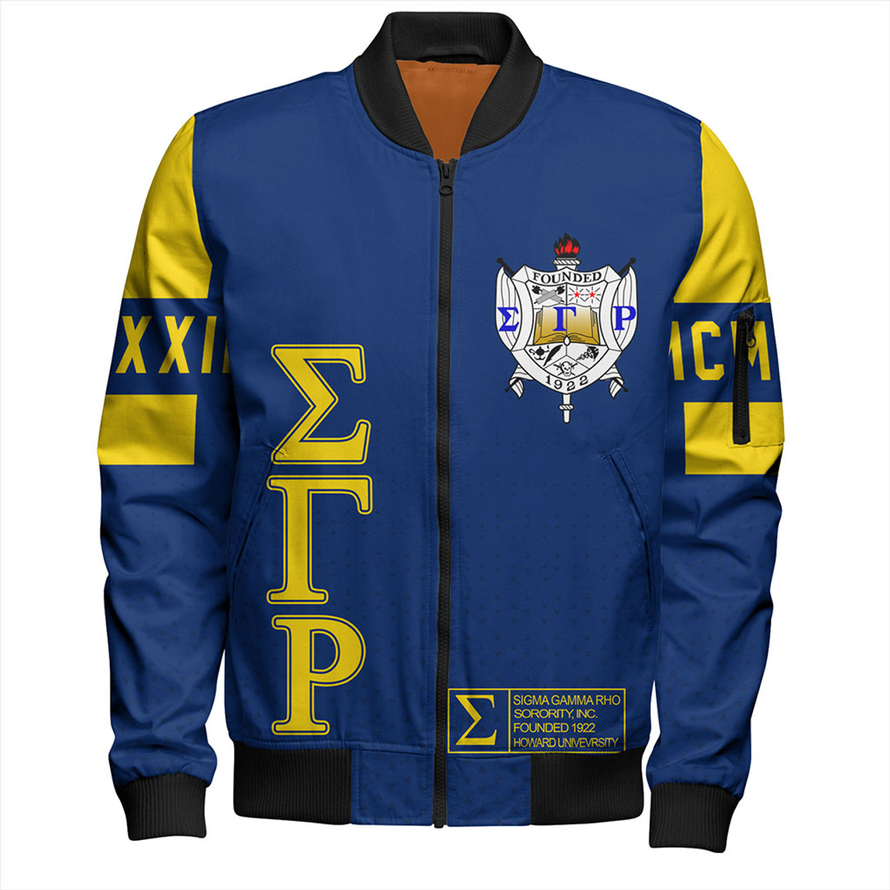 Sigma Gamma Rho Zipper Bomber Jacket MCM Style