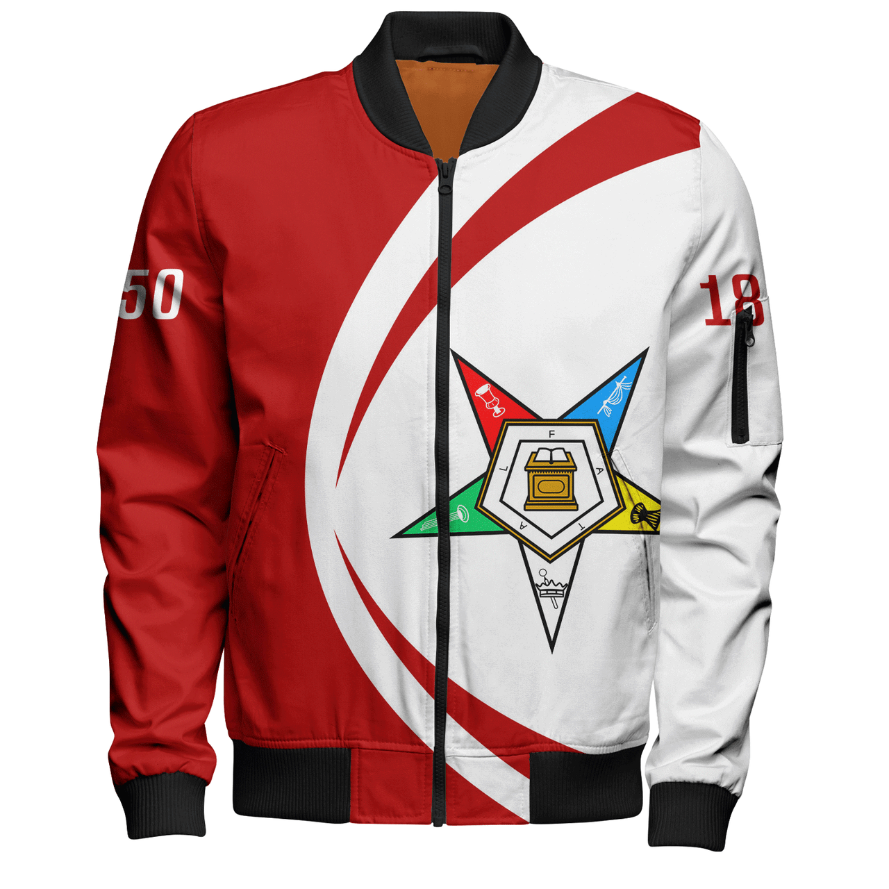 Order of the Eastern Star Zipper Bomber Jacket Circle Style