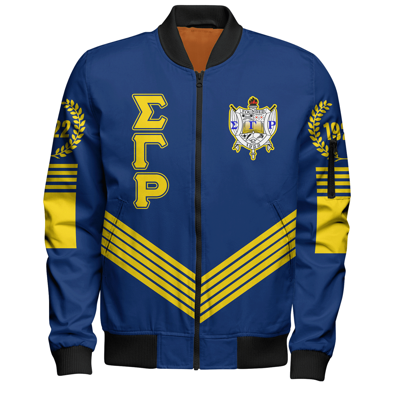 Sigma Gamma Rho Zipper Bomber Jacket Crest Greek Life