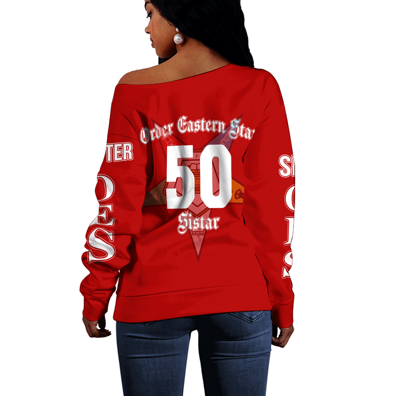 Order of the Eastern Star Off Shoulder Sweatshirt Custom Chapter And ...