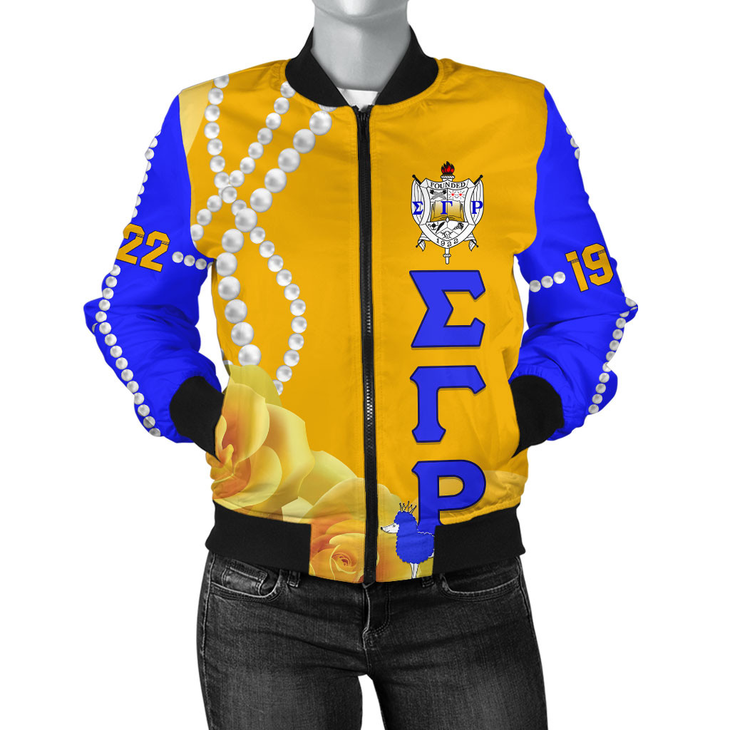 Sigma Gamma Rho Bomber Jacket Yellow Tea Rose