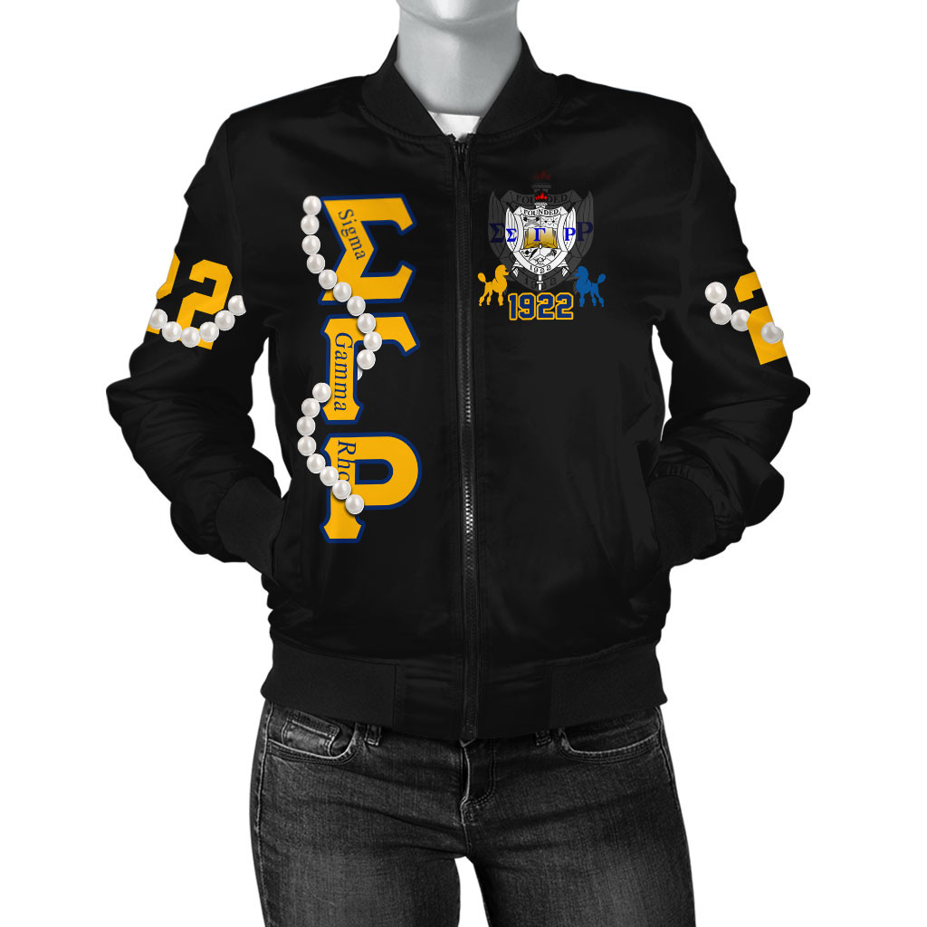 Sigma Gamma Rho Bomber Jacket Pearls