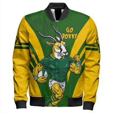 South Africa Zipper Bomber Jackets Springboks Go Bokke Champions Sport ...