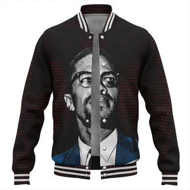 Black History Baseball Jacket Malcolm X
