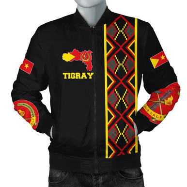 Tigray Zipper Bomber Jacket - African Patterns Tigray Maps Africa ...