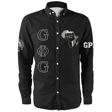 Groove Phi Groove Long Sleeve Shirt Fraternity Map Africa
