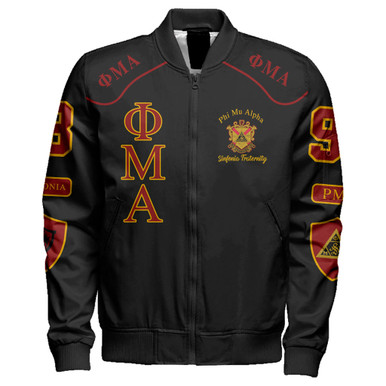 Phi Mu Alpha Sinfonia Zipper Bomber Jacket Custom Chapter