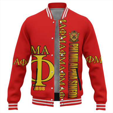 Phi Mu Alpha Sinfonia Baseball Jacket Red Phi Mu Alpha Sinfonia