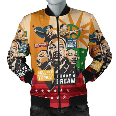Black History Bomber Jacket Martin Luther King Collage Fashion