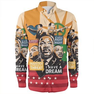 Black History Long Sleeve Shirt Martin Luther King Collage Fashion
