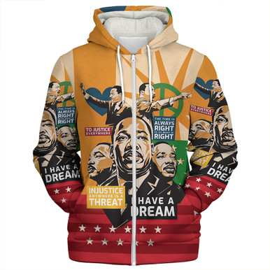 Black History Sherpa Hoodie Martin Luther King Collage Fashion