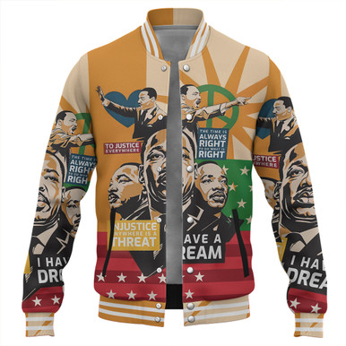 Black History Baseball Jacket Martin Luther King Collage Fashion