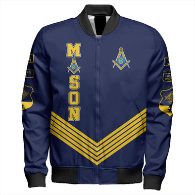 Freemasonry Zipper Bomber Jacket Mason Fraternity