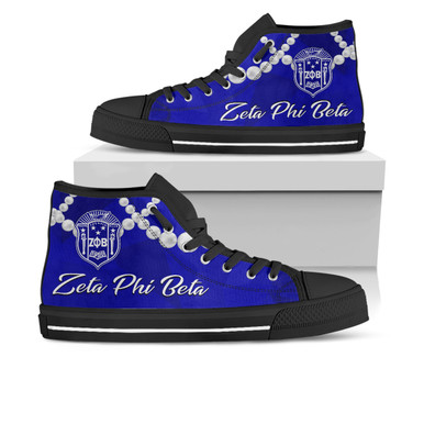 Zeta Phi Beta High Top Shoes Greek Life Chuck And Pearls