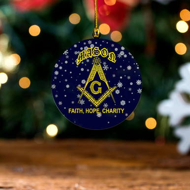 Freemasonry Acrylic And Wooden Ornament Masonic Christmas Style