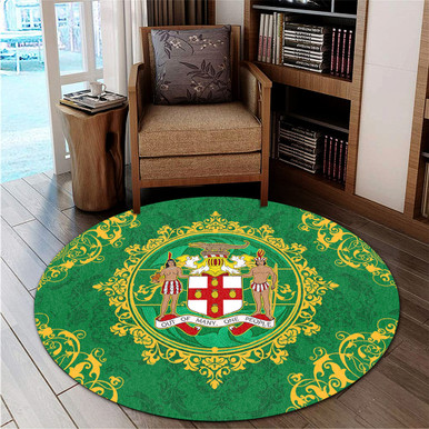 Jamaica Round Rug Floral Frame