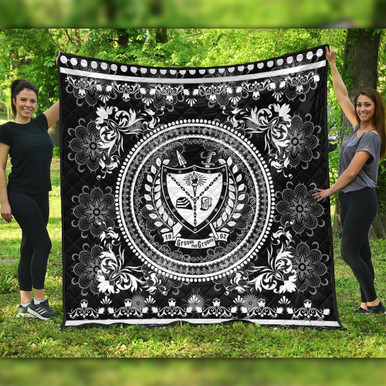 Groove Phi Groove Quilt Fraternity Floral Royal