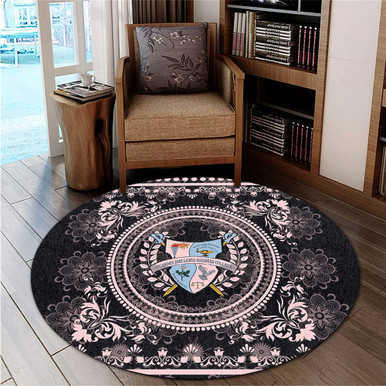 Gamma Phi Delta Round Rug Fraternity Floral Royal